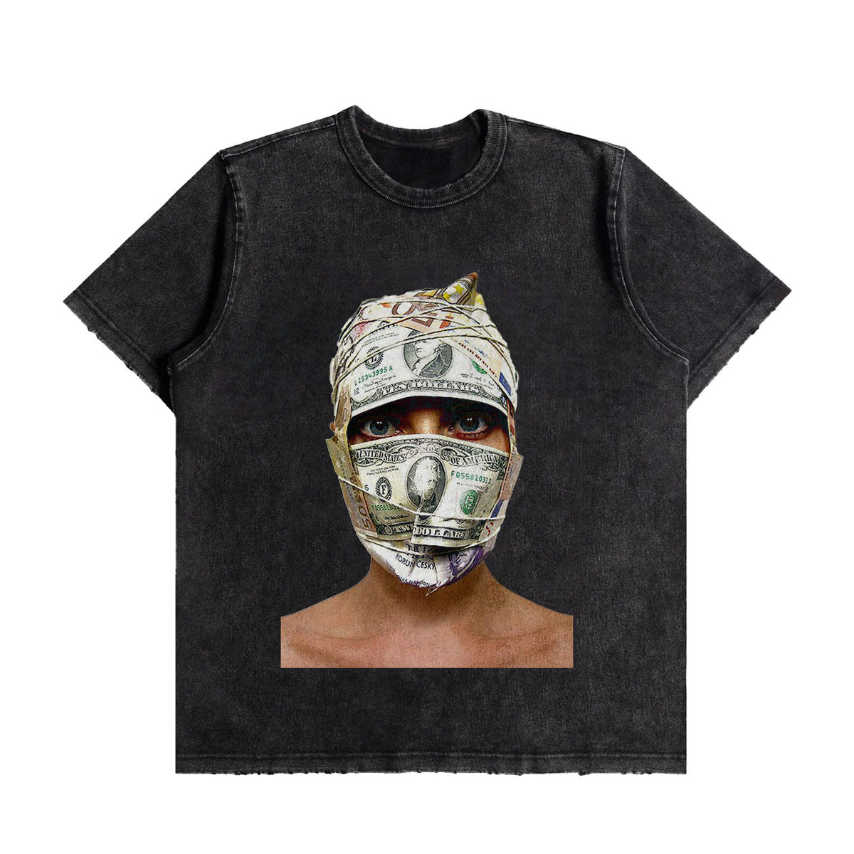 Dollar Mask Identity Oversized Washed T-Shirt (Preorder) – Double 7 ...