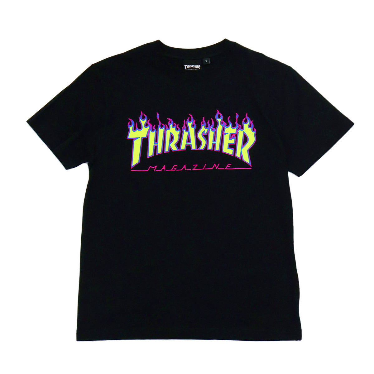 Thrasher Yellow & Pink Flame Logo T-Shirt – Double 7 Official