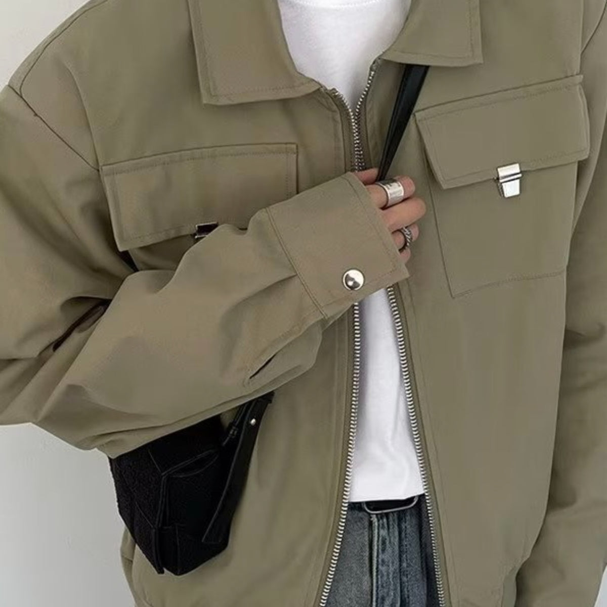 Ins Style Zip Oversized Jaket – Double 7 Official